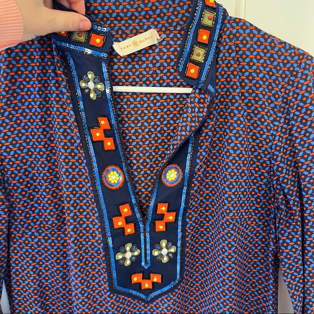 Tory Burch Tunic With Beautiful Beading Detail - Gem